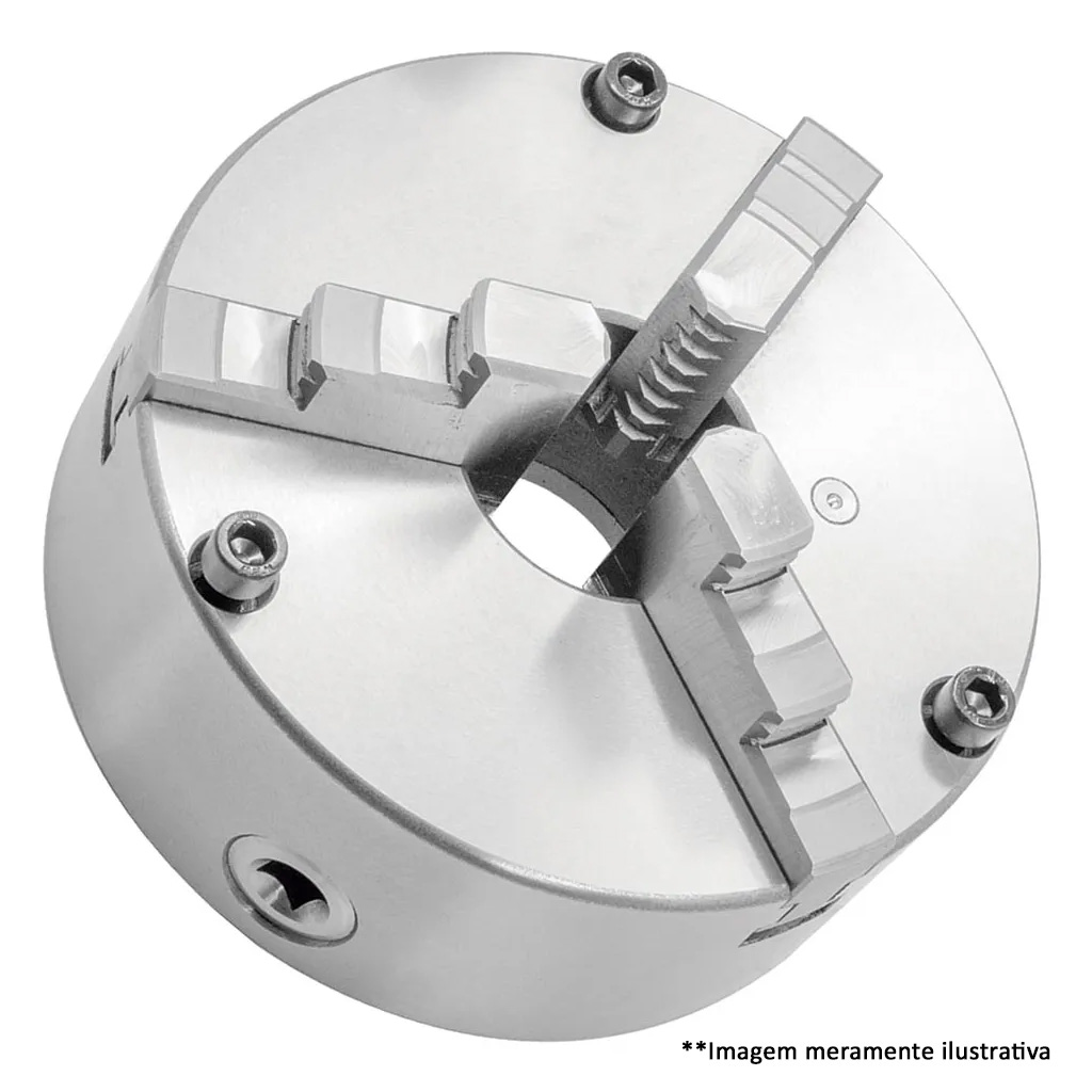PLACA DE TORNO 3 CASTANHAS UNIVERSAL Ø 200MM COM FURAÇÃO FRONTAL - K ...